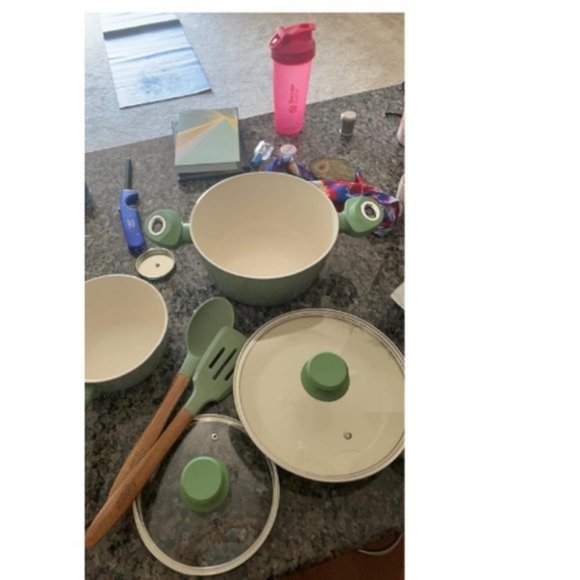 Gibson Home | Kitchen | Home 7 Piece Mint Green Aluminum Nonstick ...